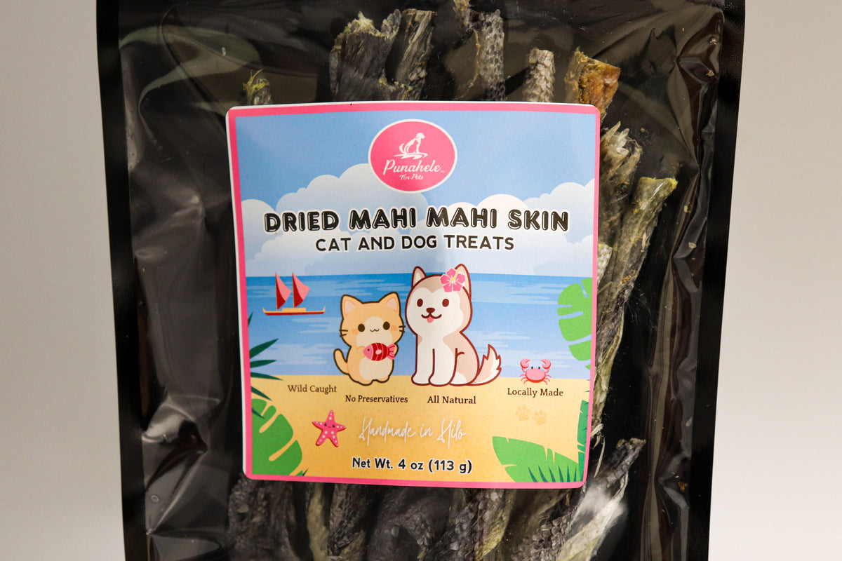 Dried Mahi Mahi Skin Cat and Dog Treats | Punahele Jerky Company